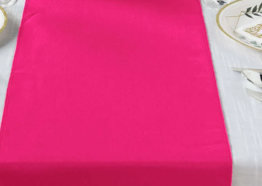 Hot Pink Poly Table Runners – Affordable & Luxury Event Rentals
