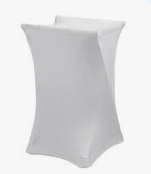 White Spandex Waiter Tray Stand Cover – Affordable & Luxury Event Rentals