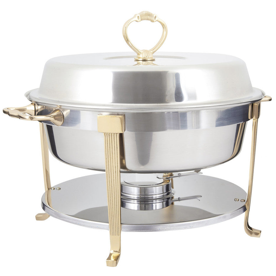 6 QT Round Silver/Gold Chafer – Affordable & Luxury Event Rentals