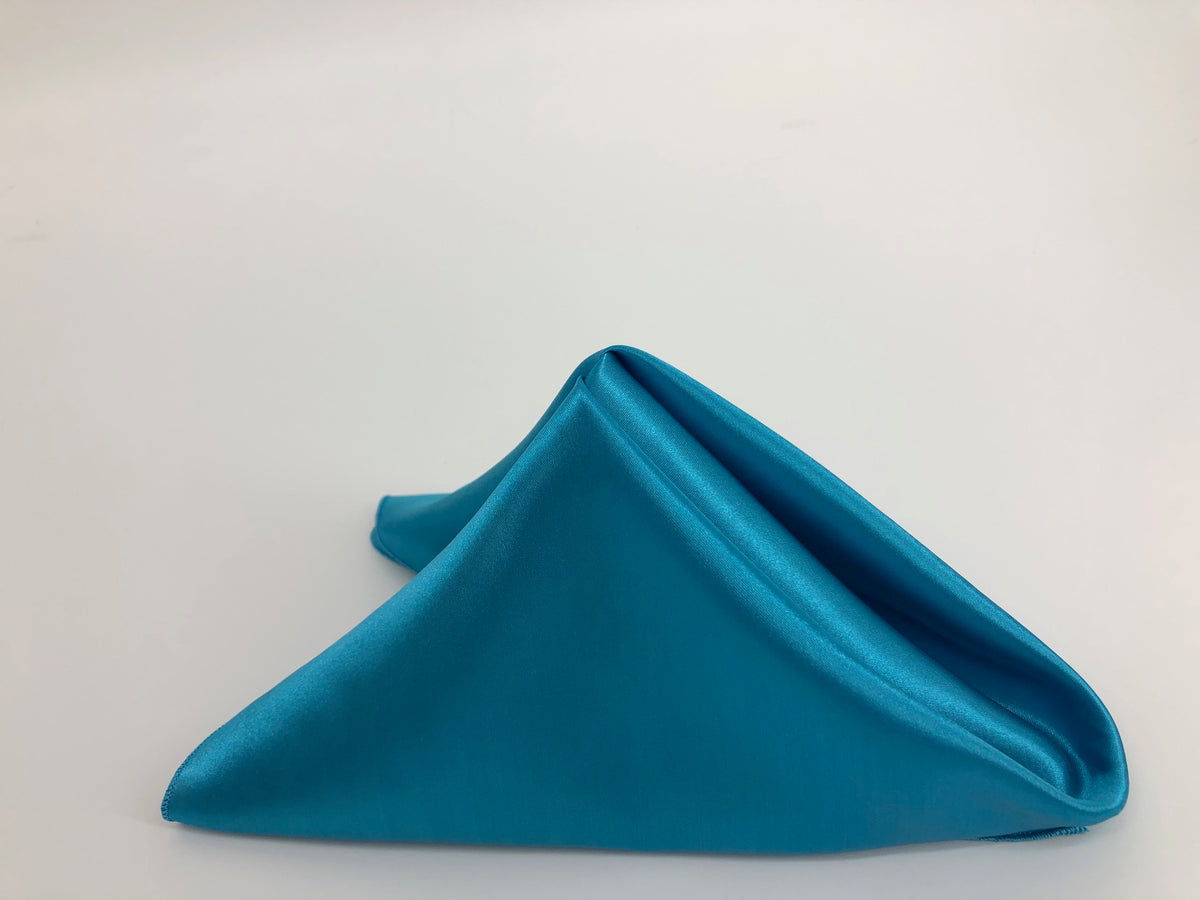 Turquoise Satin Napkins (10 Count) – Affordable & Luxury Event Rentals