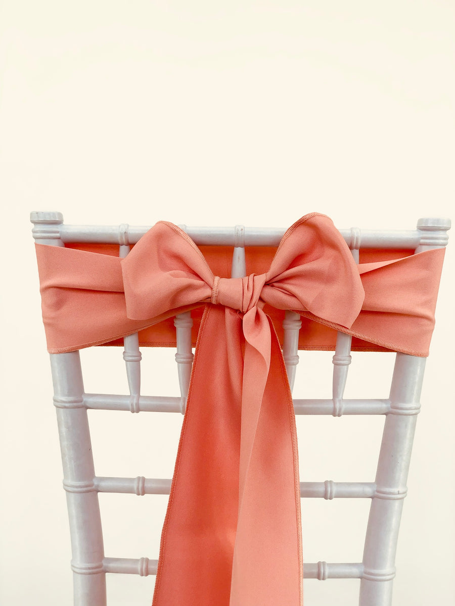 Coral Polyester Sashes – Affordable & Luxury Event Rentals