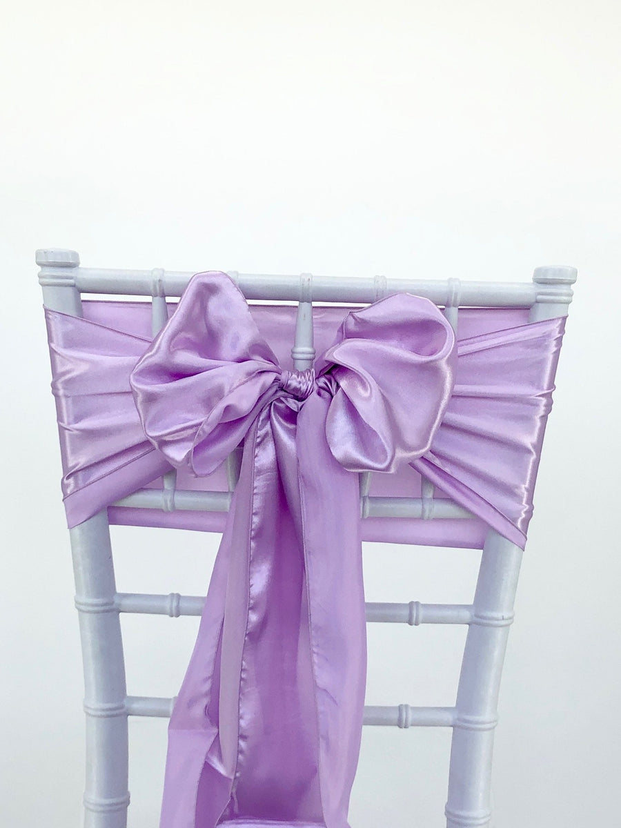Lavender Satin Sashes – Affordable & Luxury Event Rentals
