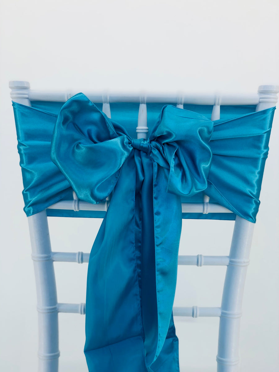 Turquoise Satin Sashes – Affordable & Luxury Event Rentals