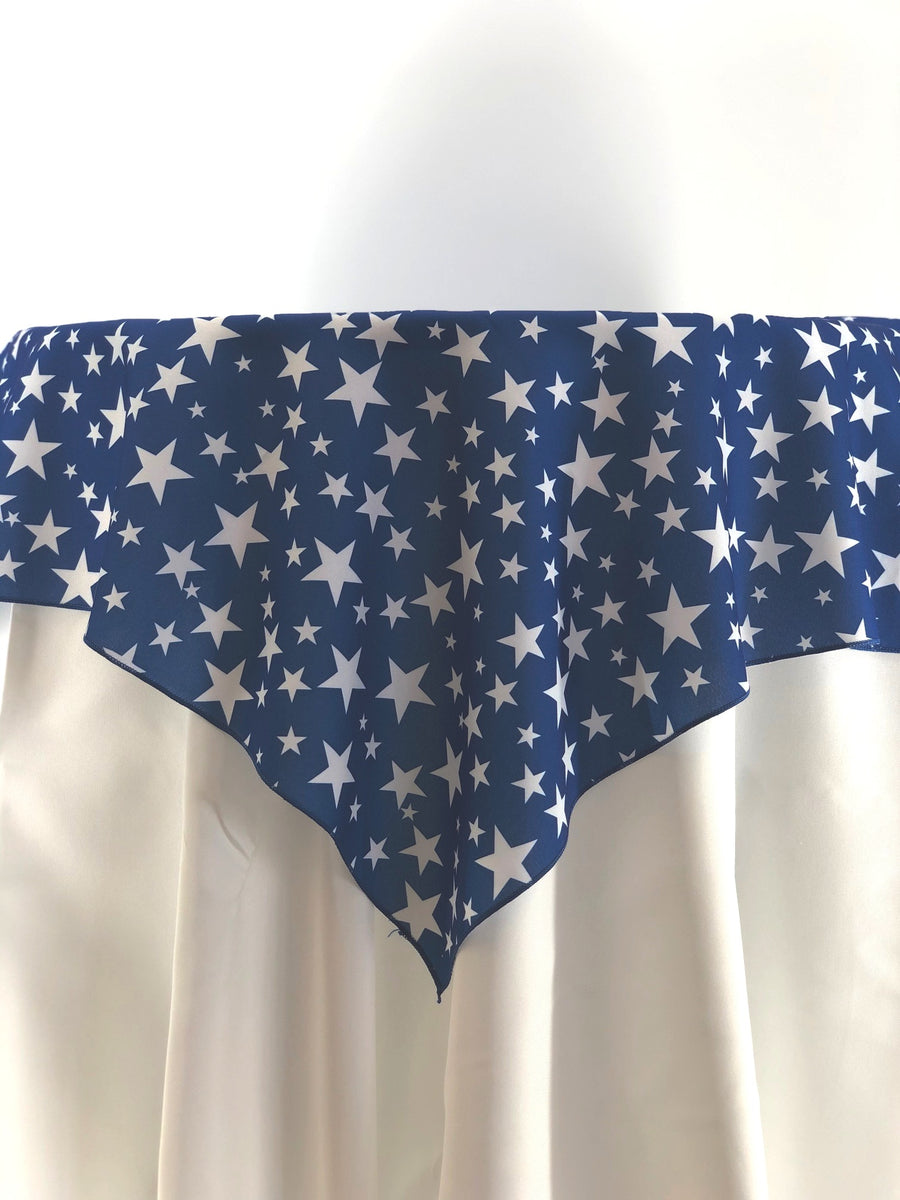Blue/White Stars Tablecloth – Affordable & Luxury Event Rentals